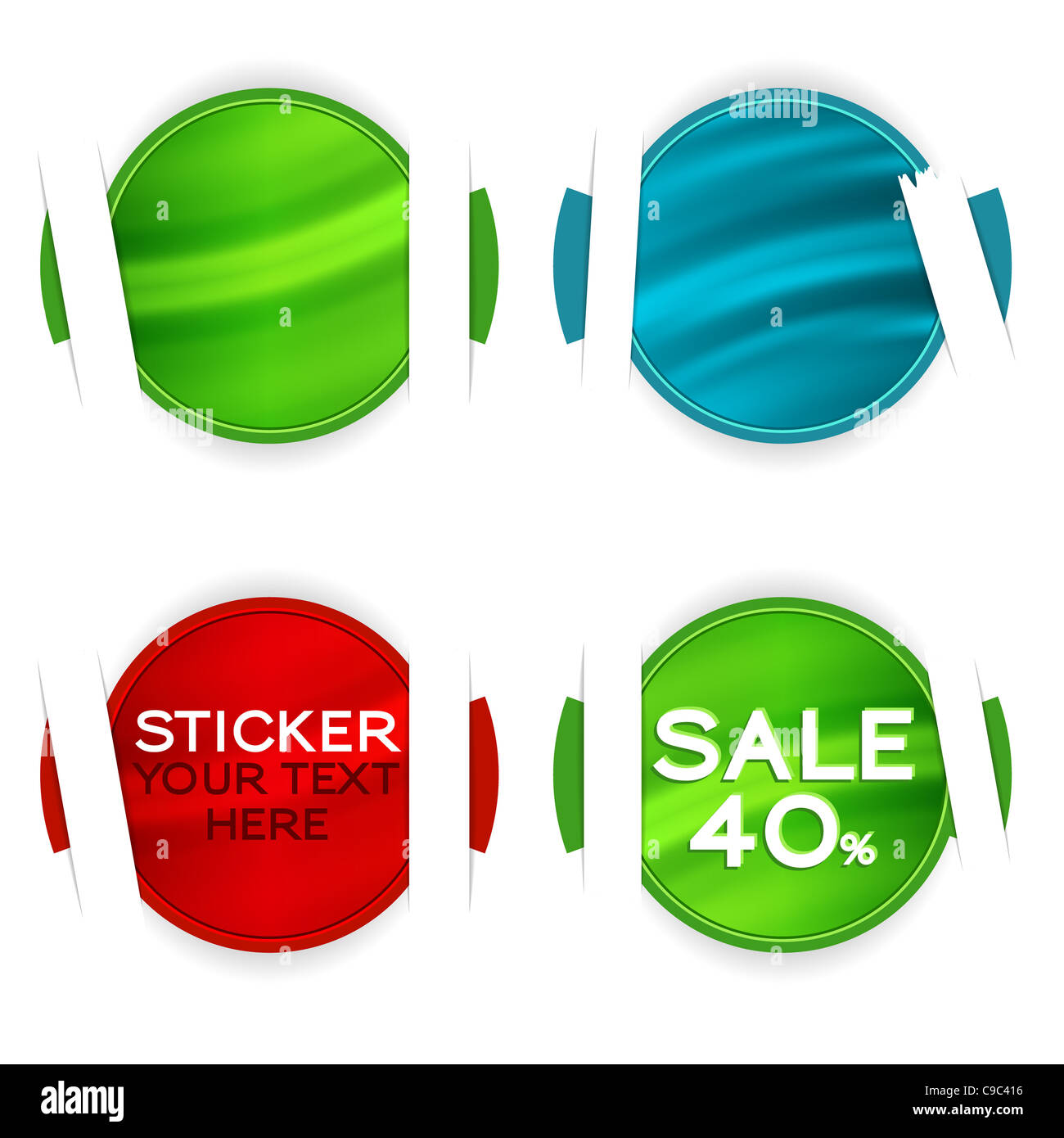 Set of Colored Stickers, element for design, vector illustration Stock ...
