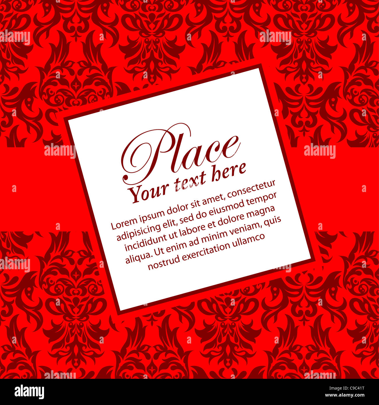 Decorative Floral Background with Frame for Text Stock Photo - Alamy