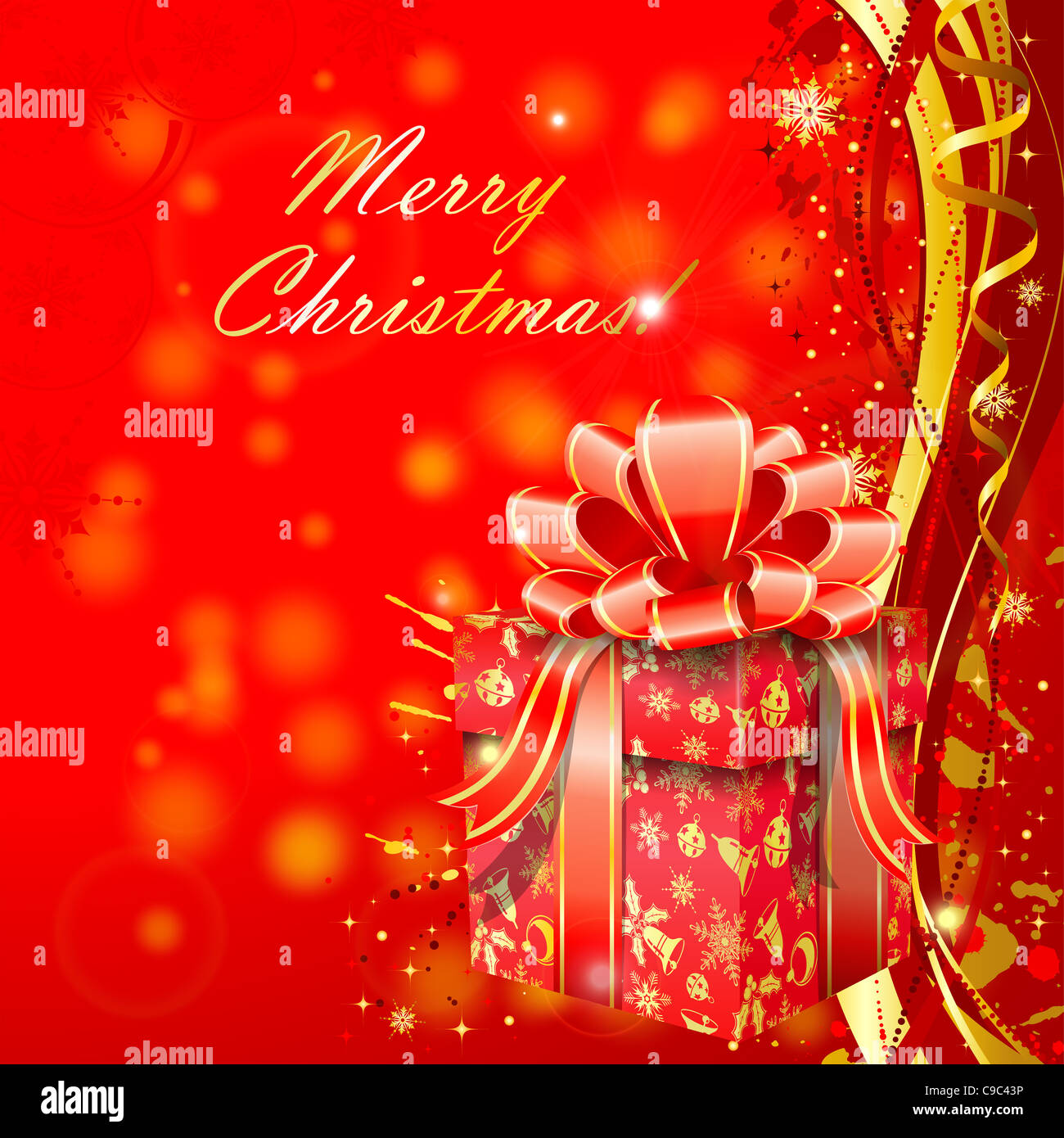 Christmas background with gift box and wave pattern, element for design ...
