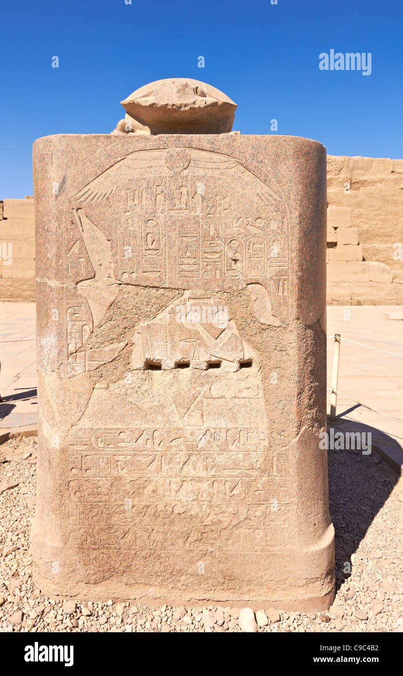 Great scarab near the Sacred lake of Karnak temple, Egypt Stock Photo ...