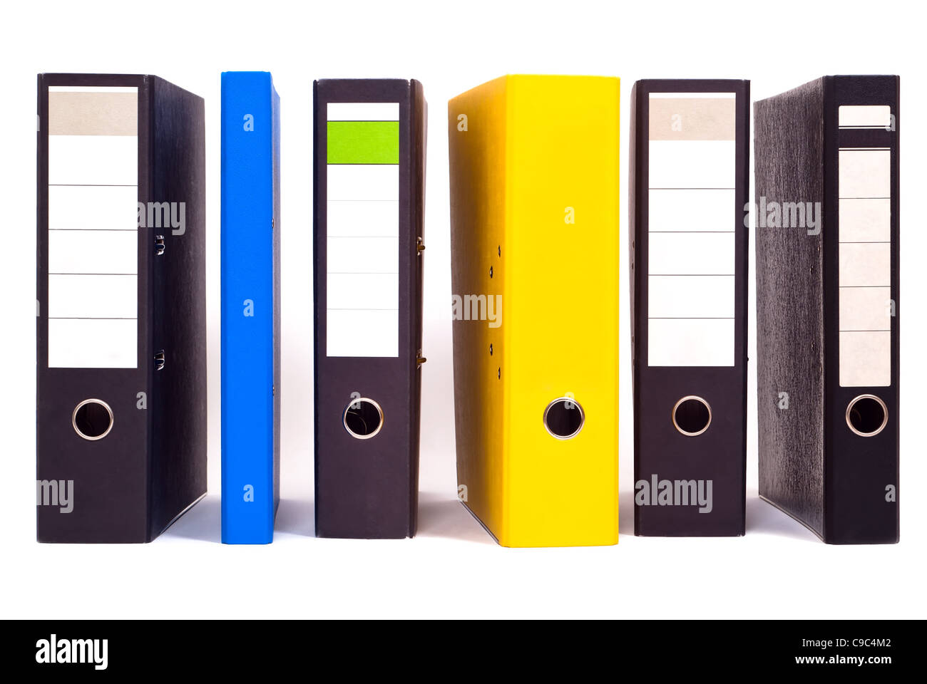 six files stand side by side on white background Stock Photo - Alamy