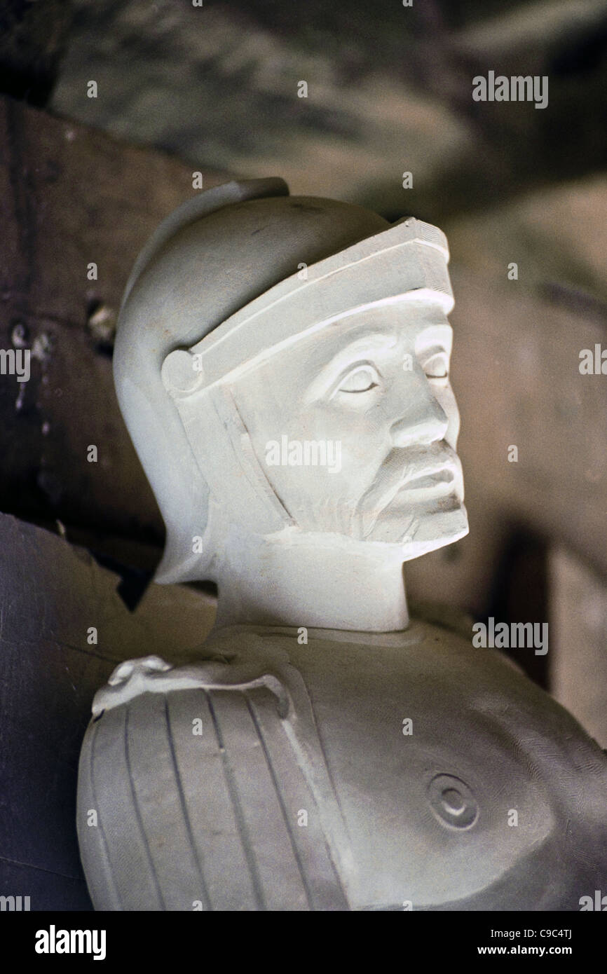 The "Roman" statue in it's niche during restoration of the Prichard ...