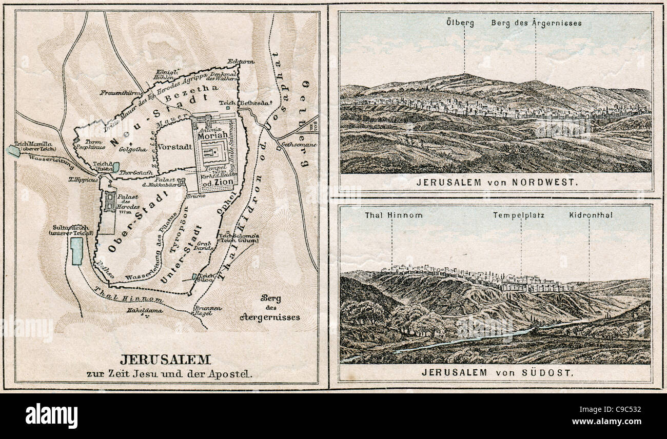 Map of jerusalem hi-res stock photography and images - Alamy