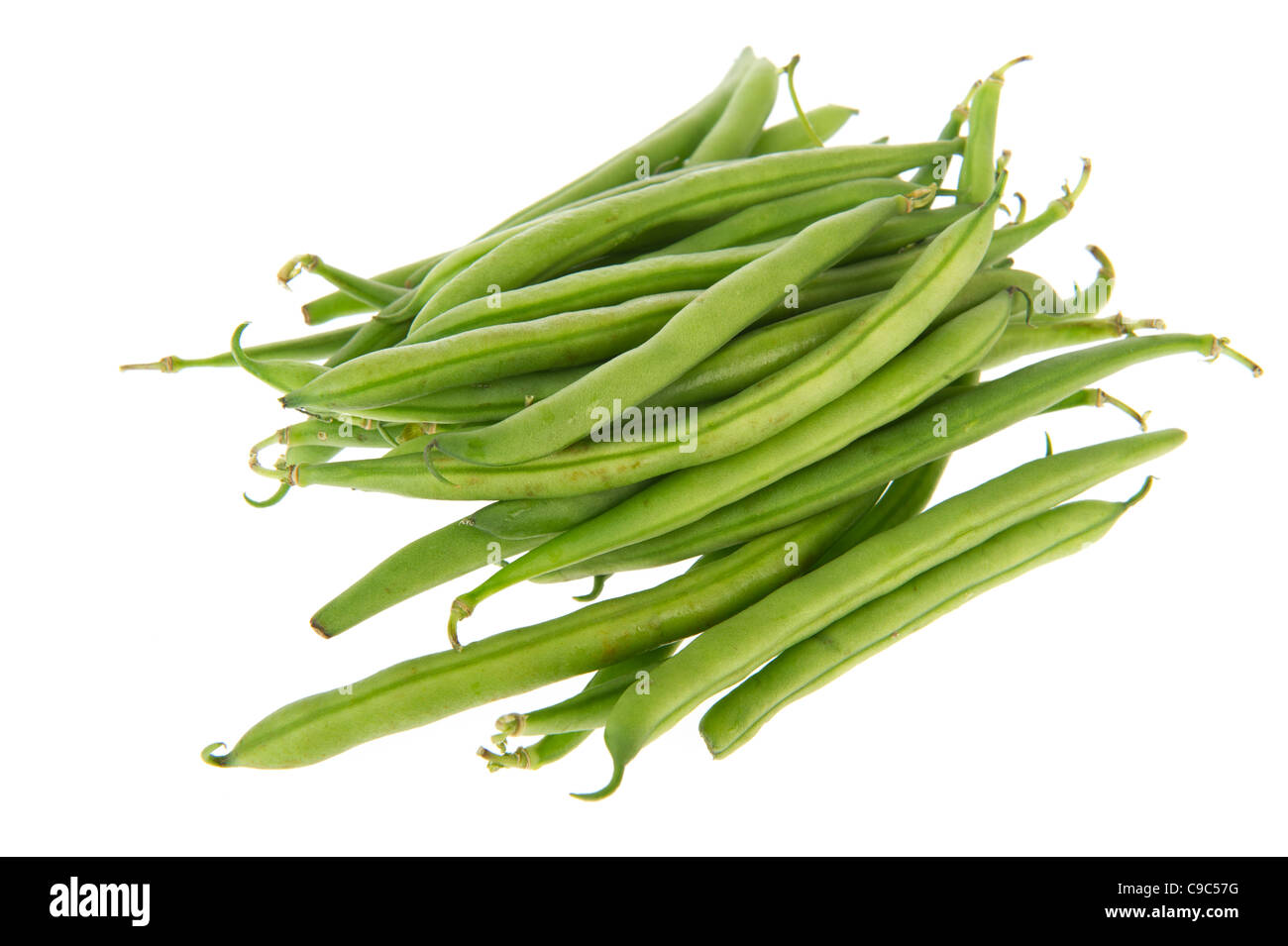 Fresh raw green beans isolated over white background Stock Photo - Alamy