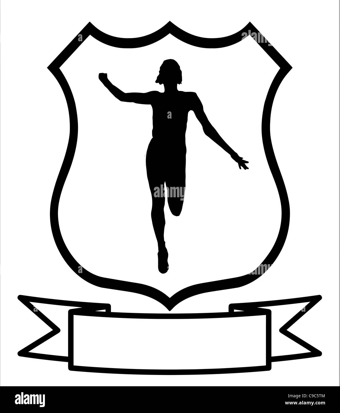 Isolated Image of a Female Long Jumper on a Shield Stock Photo - Alamy