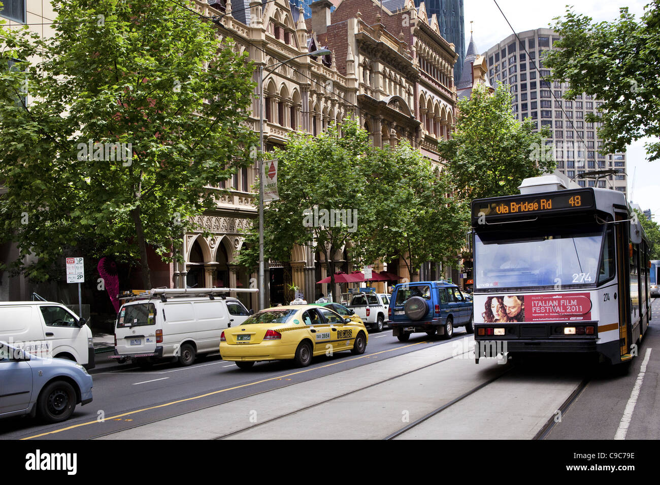 Trams on victoria street hi-res stock photography and images - Alamy