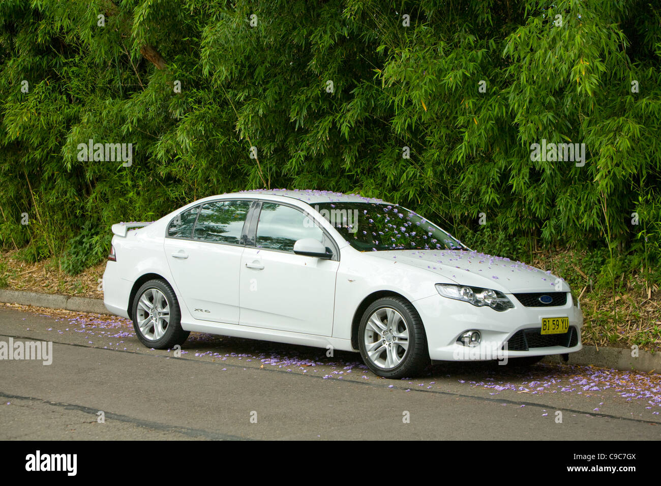 Australian Ford falcon xr6 car in white parked in North Sydney ...