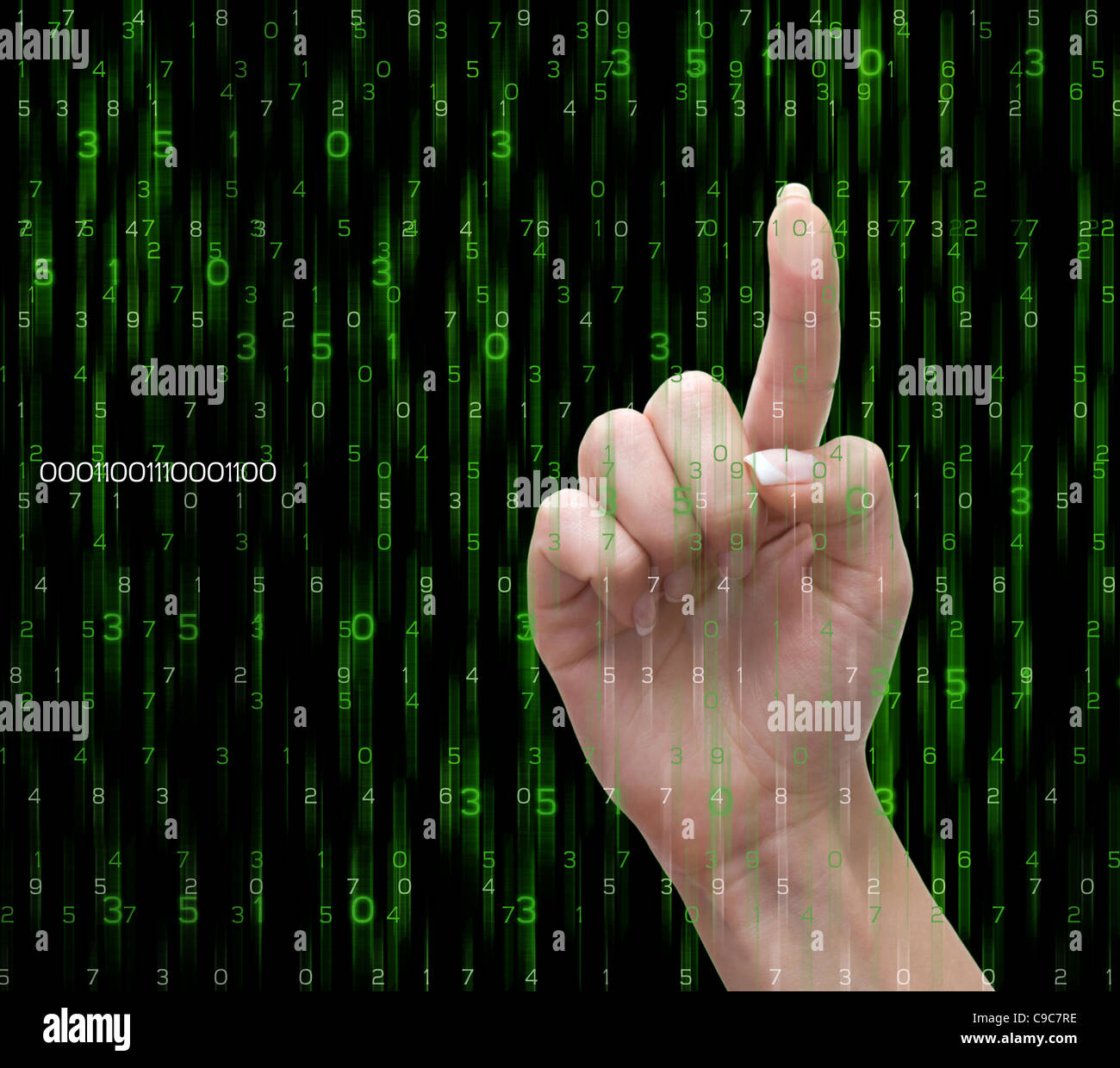The motion of the numbers on the monitor Stock Photo - Alamy