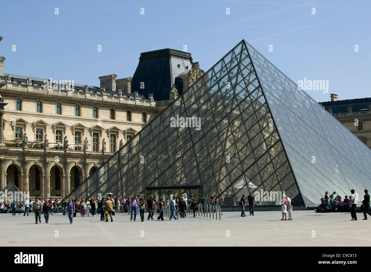 The Louvre Museum and the Pyramid, designed by I. M. Pei, in Paris ...