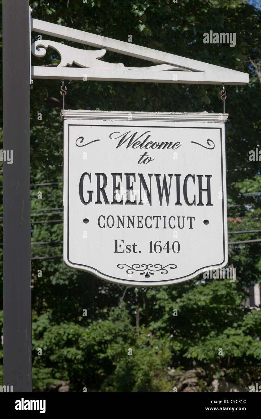 Greenwich connecticut sign hi-res stock photography and images - Alamy