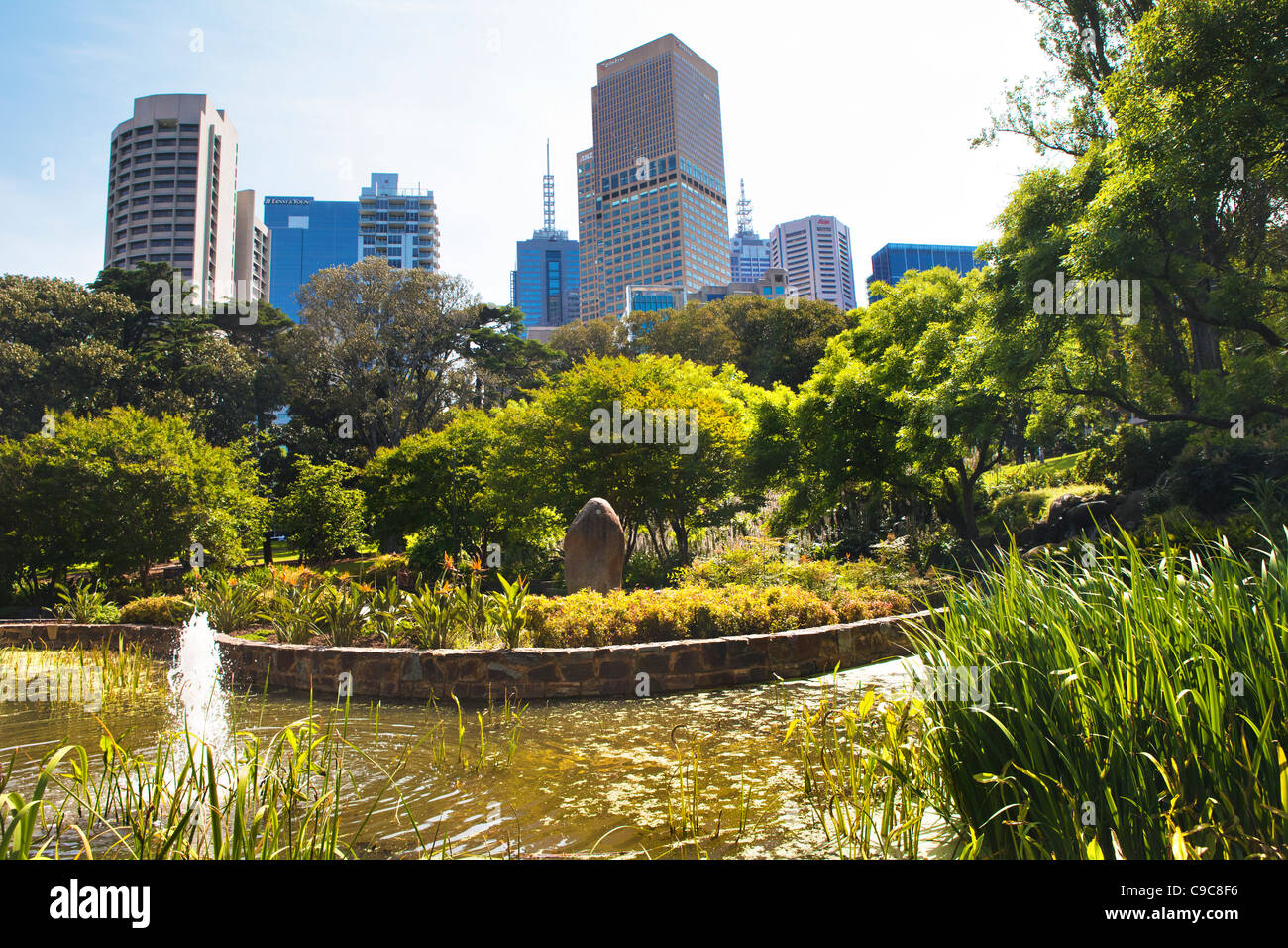 The old Treasury gardens on spring street in Melbourne Australia. on ...