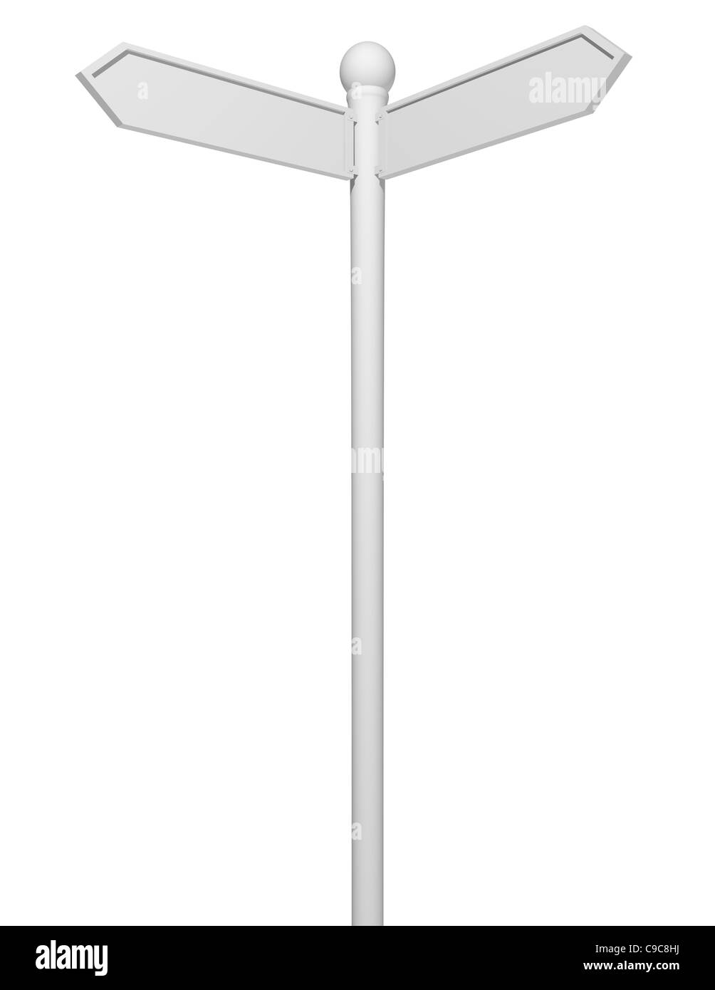 3d Render of a Blank White Road Sign Stock Photo - Alamy