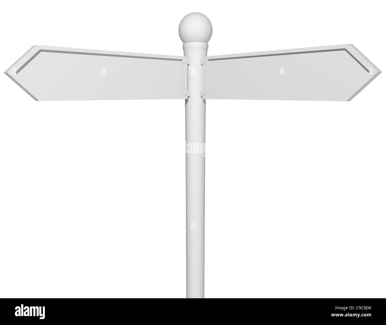 3d Render of a White Street Sign Close Up Stock Photo - Alamy