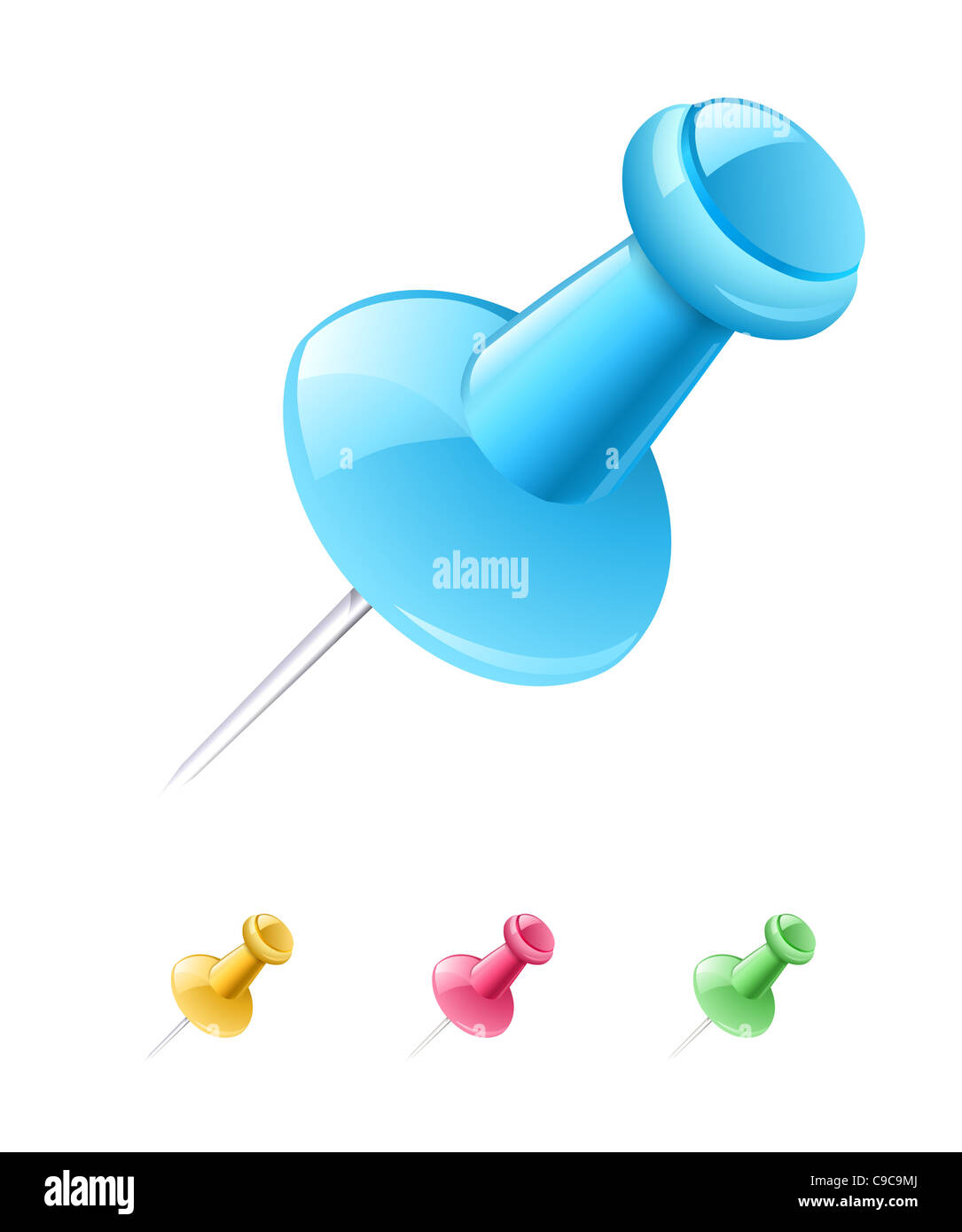 illustration of Shiny push pins in a variety of bright colors Stock ...