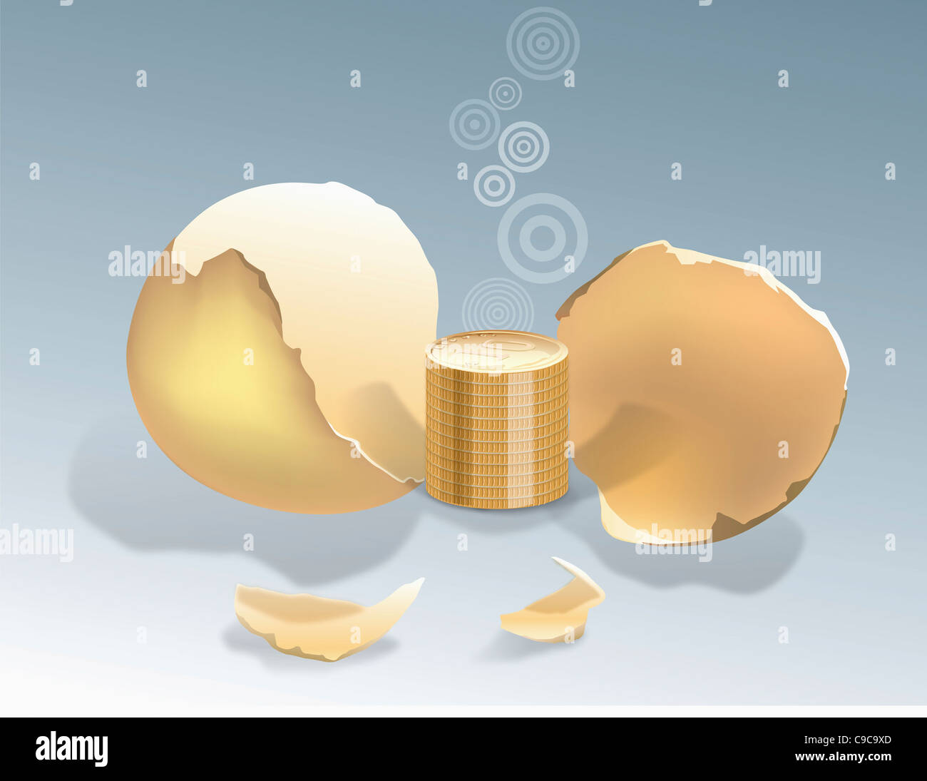 Egg shell coins hi-res stock photography and images - Alamy