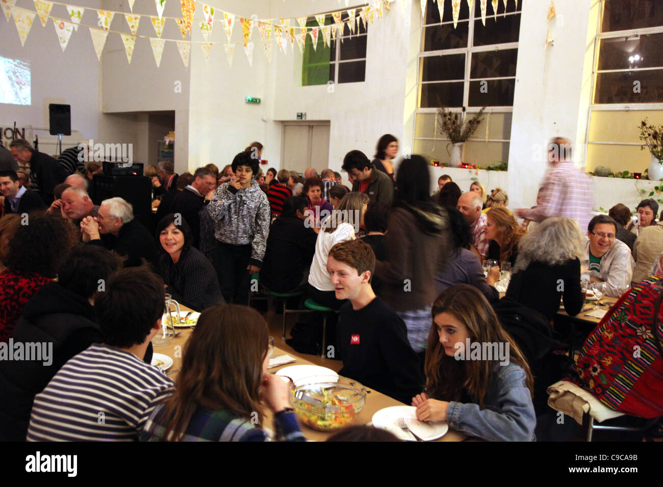Community hall tables hi-res stock photography and images - Alamy