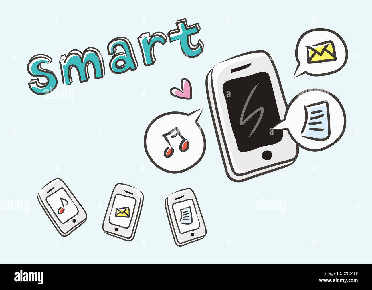 Various smart phone applications Stock Photo - Alamy