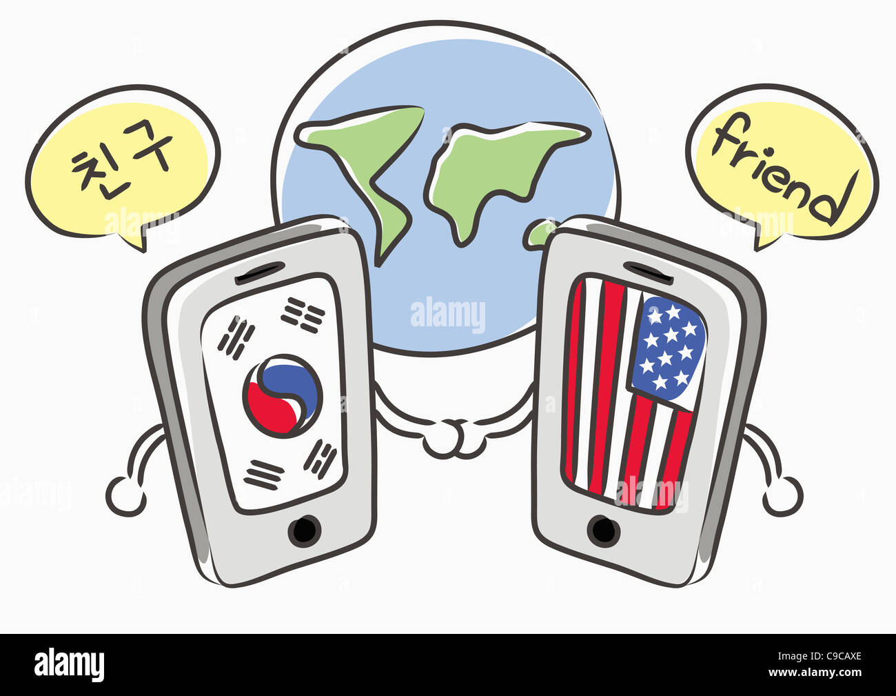 Various smart phone applications of global network Stock Photo - Alamy