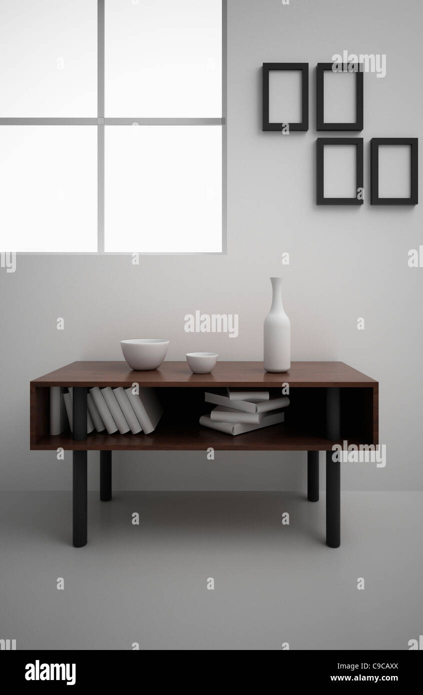 Various modern interior deisgn of a table Stock Photo - Alamy