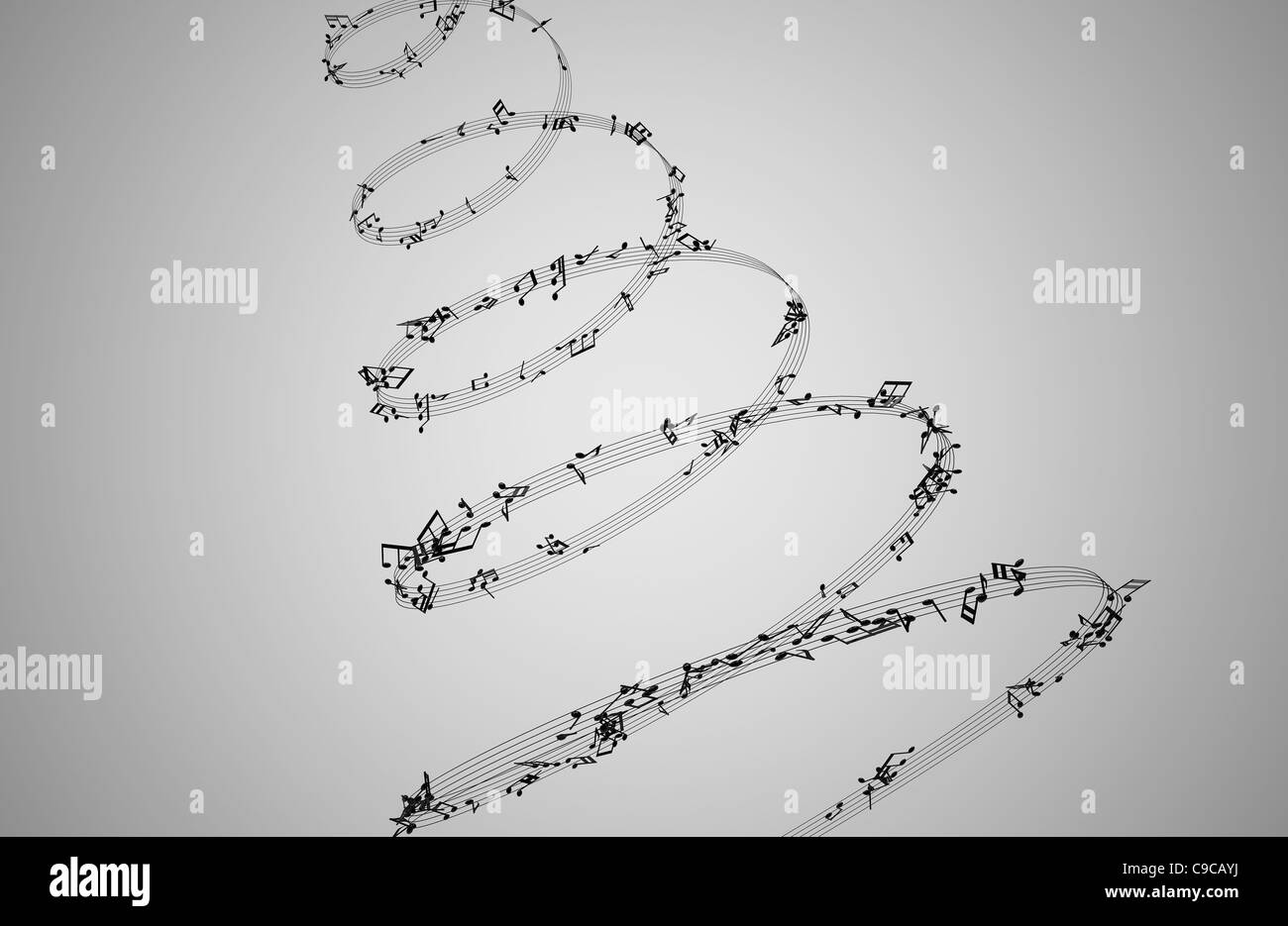Musical notes in a tornado shape Stock Photo - Alamy
