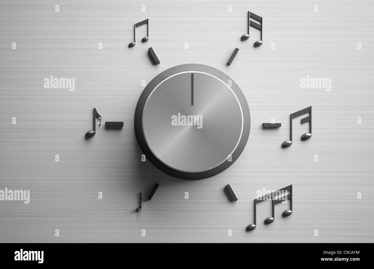 Stainless clock with musical notes Stock Photo - Alamy