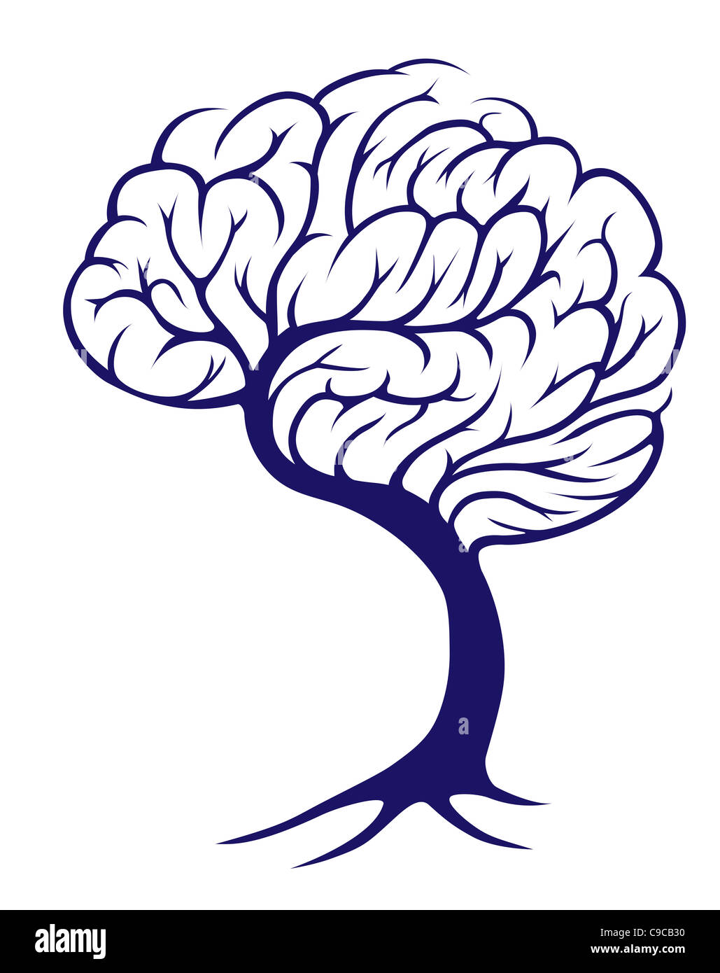 Brain tree concept tree roots hi-res stock photography and images - Alamy