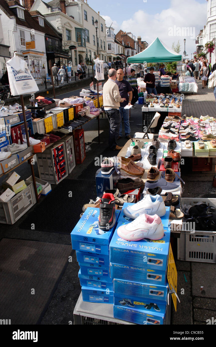 Street Market at High Street Lymington Hampshire Stock Photo - Alamy