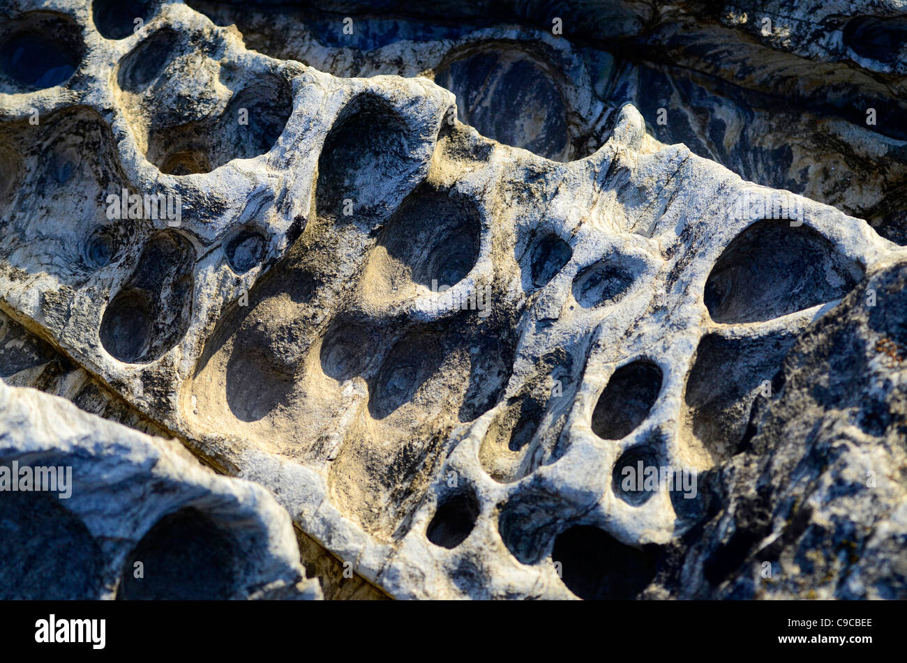 Rock formation detail Godrevy Cornwall UK Stock Photo - Alamy