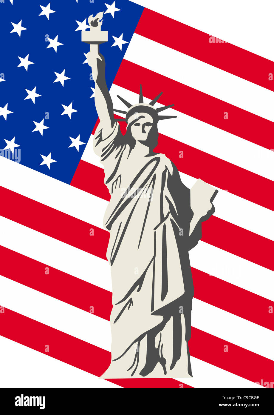 U.S. Flag and the Statue of Liberty Stock Photo - Alamy