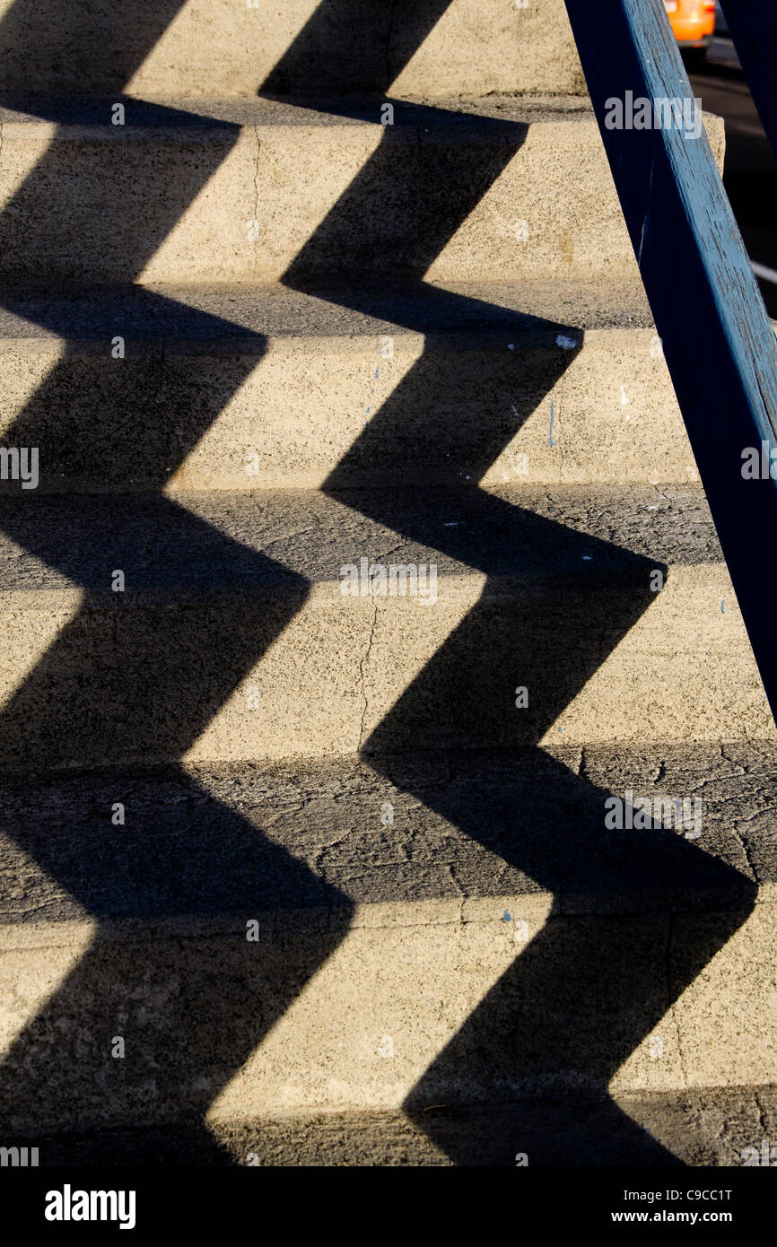 Zig zag shadows on concrete steps hi-res stock photography and images ...