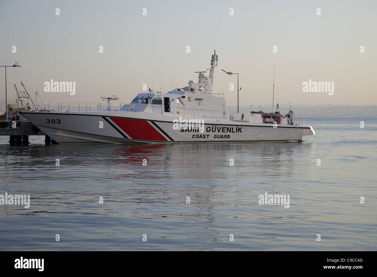 Turkish Coast Guard Patrol Boat Docked at Heybeli Island, Istanbul ...