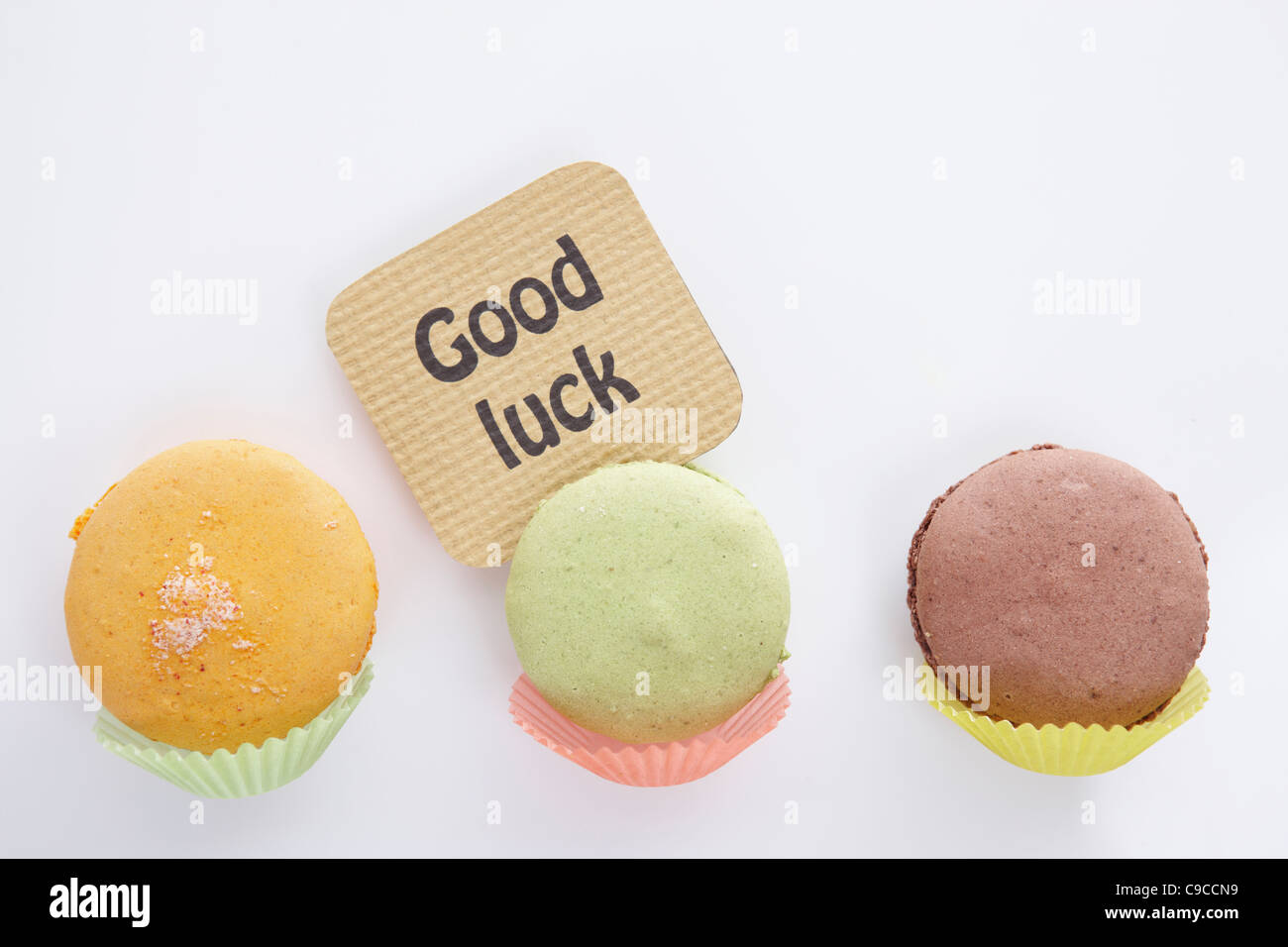 Macarons and a good luck message Stock Photo - Alamy