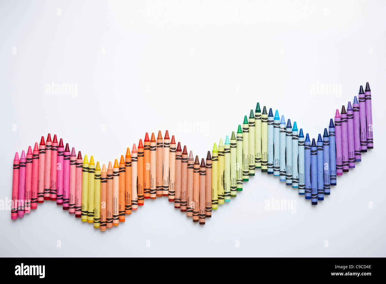 Many crayons in various colors arrayed Stock Photo - Alamy