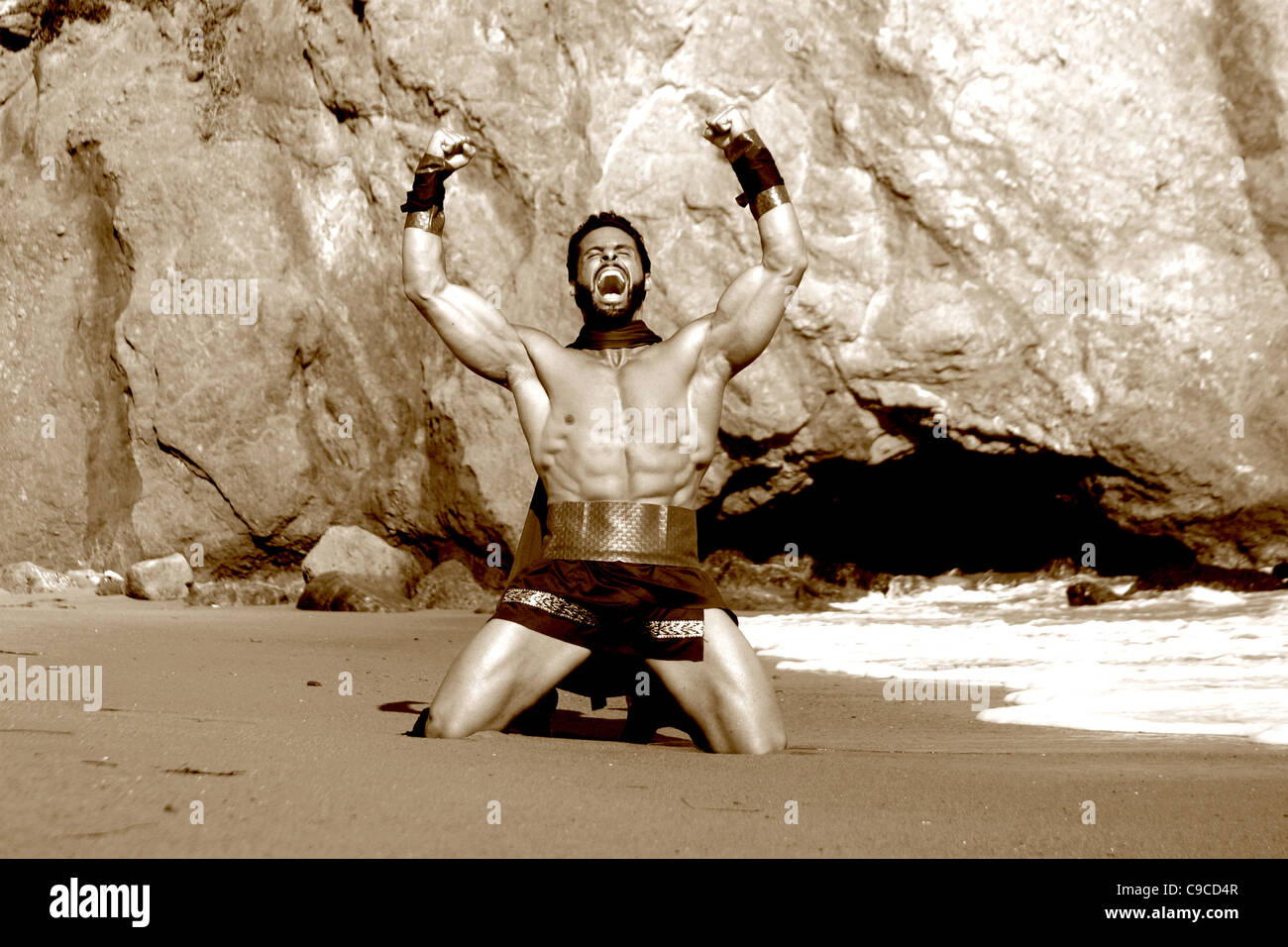 Body of Art Male Warrior Stock Photo - Alamy