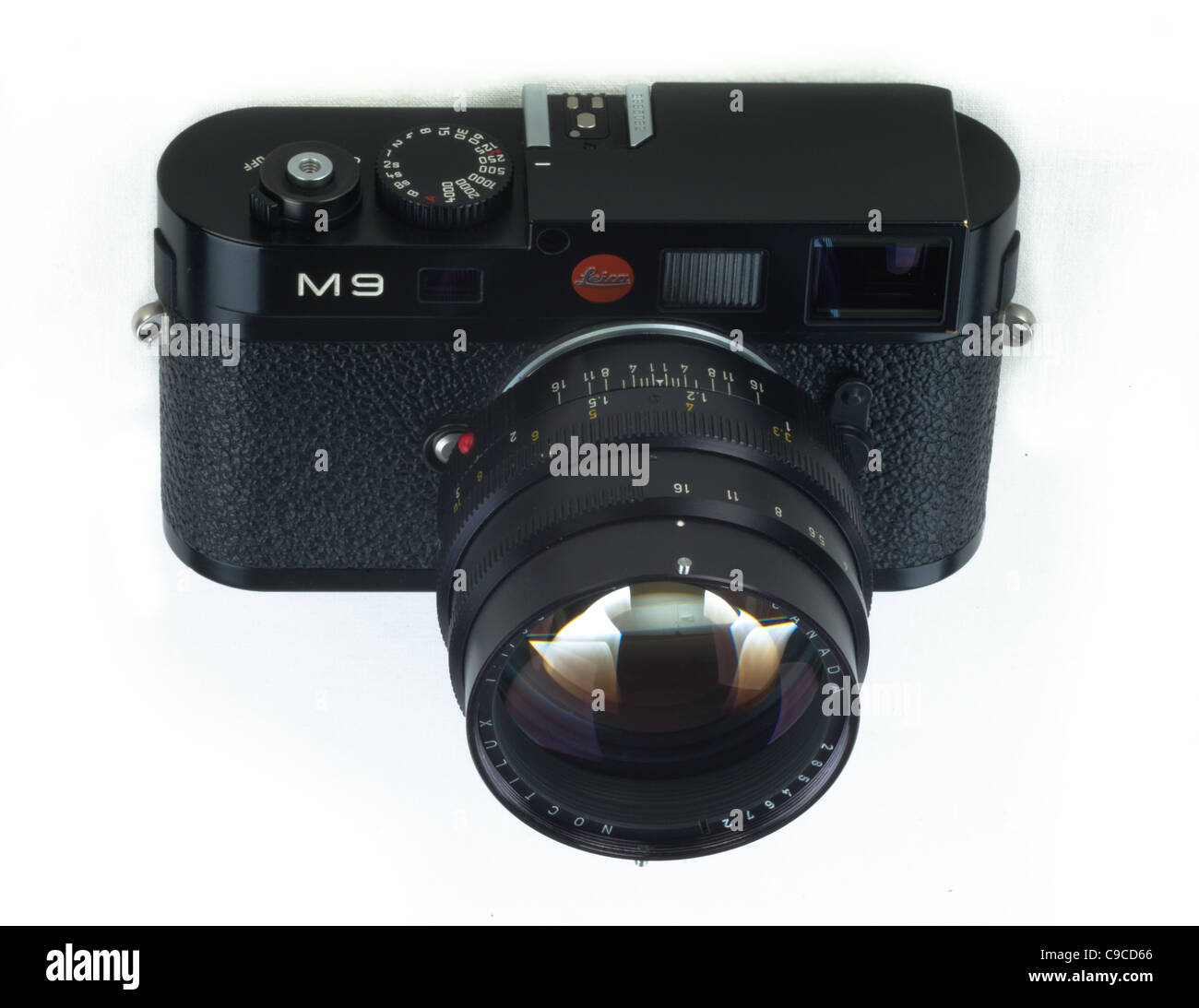 Leica M9 Digital Rangefinder Camera with Legendary Noctilux f1 50mm Lens on White Background ...