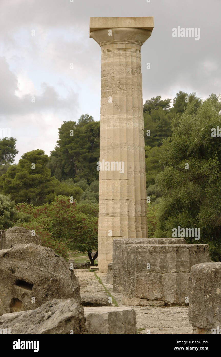 Greek Art. Temple of Zeus. Ruins (471-456 BC). Altis. Olympia. Greece ...