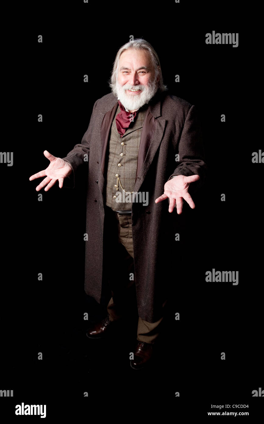 Charles Dickens actor on stag Stock Photo - Alamy