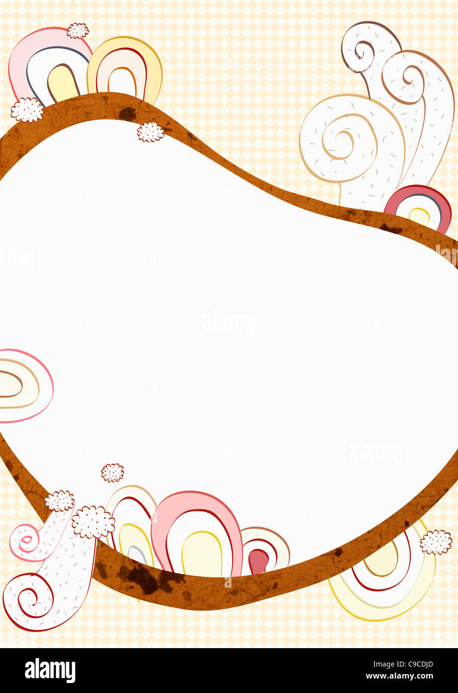 Letter paper with shapes in brown Stock Photo - Alamy