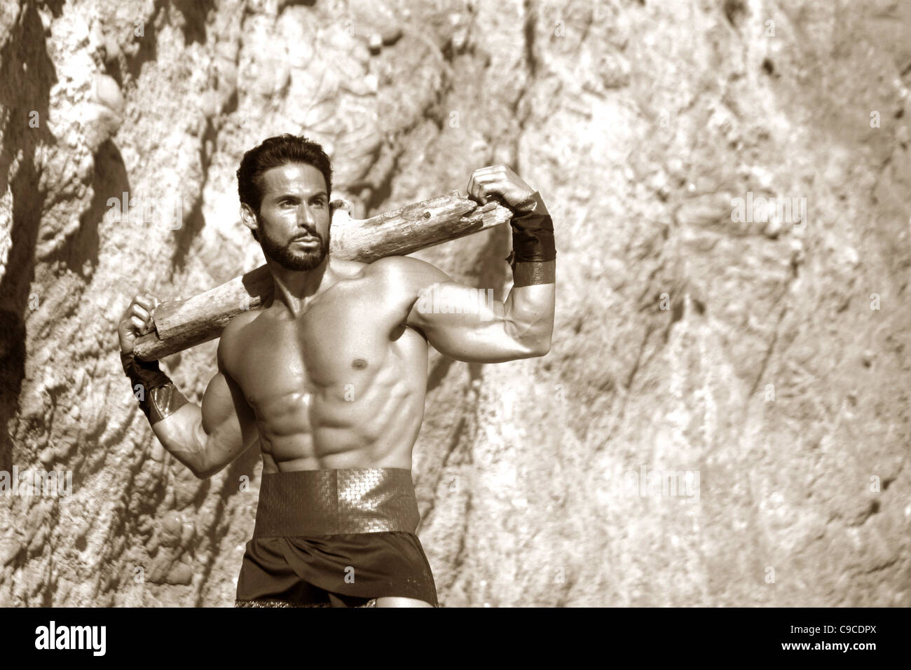 Body of Art Male Warrior Stock Photo - Alamy