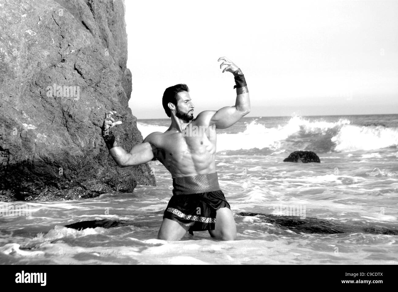 Body of Art Male Warrior Stock Photo - Alamy