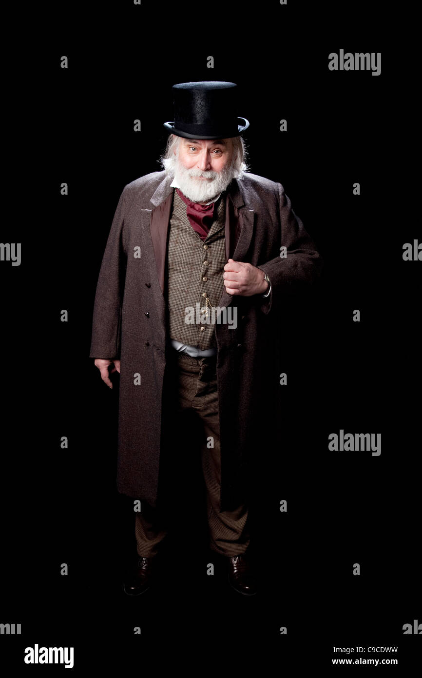 Charles Dickens actor on stag Stock Photo - Alamy