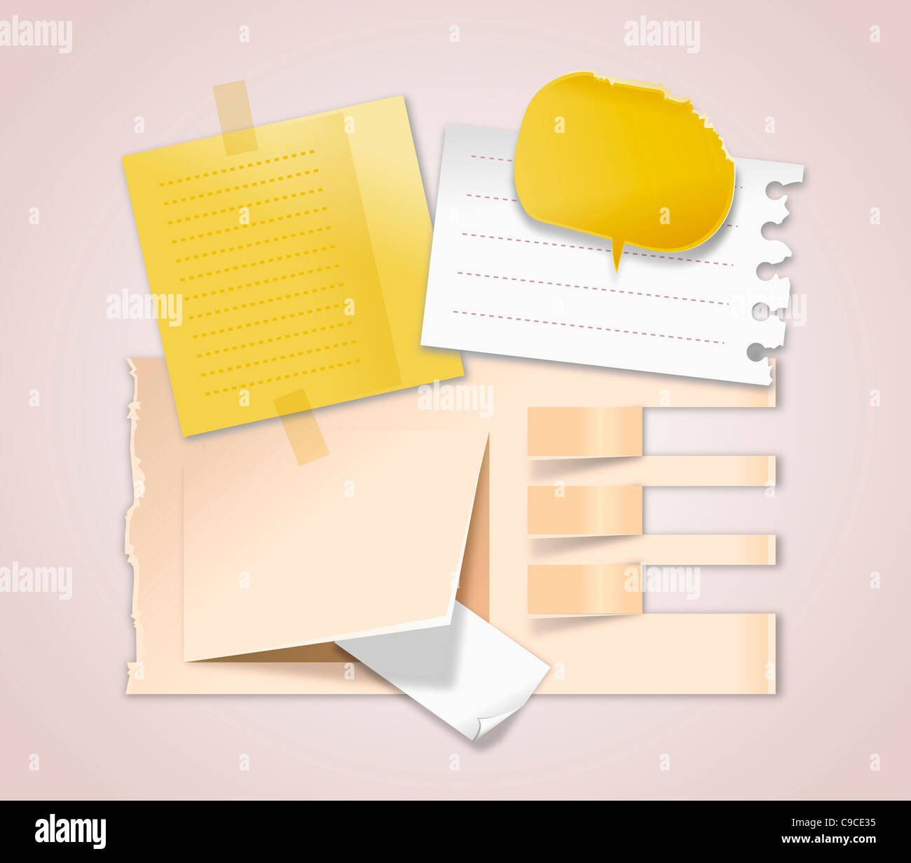 Various note papers Stock Photo - Alamy