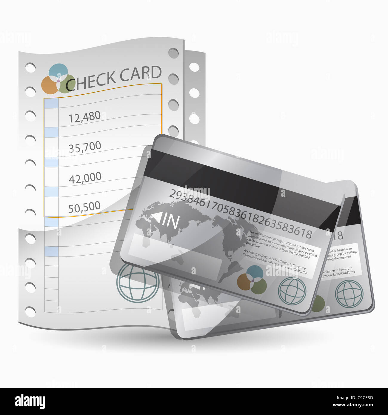 Receipt and Check cards Stock Photo - Alamy