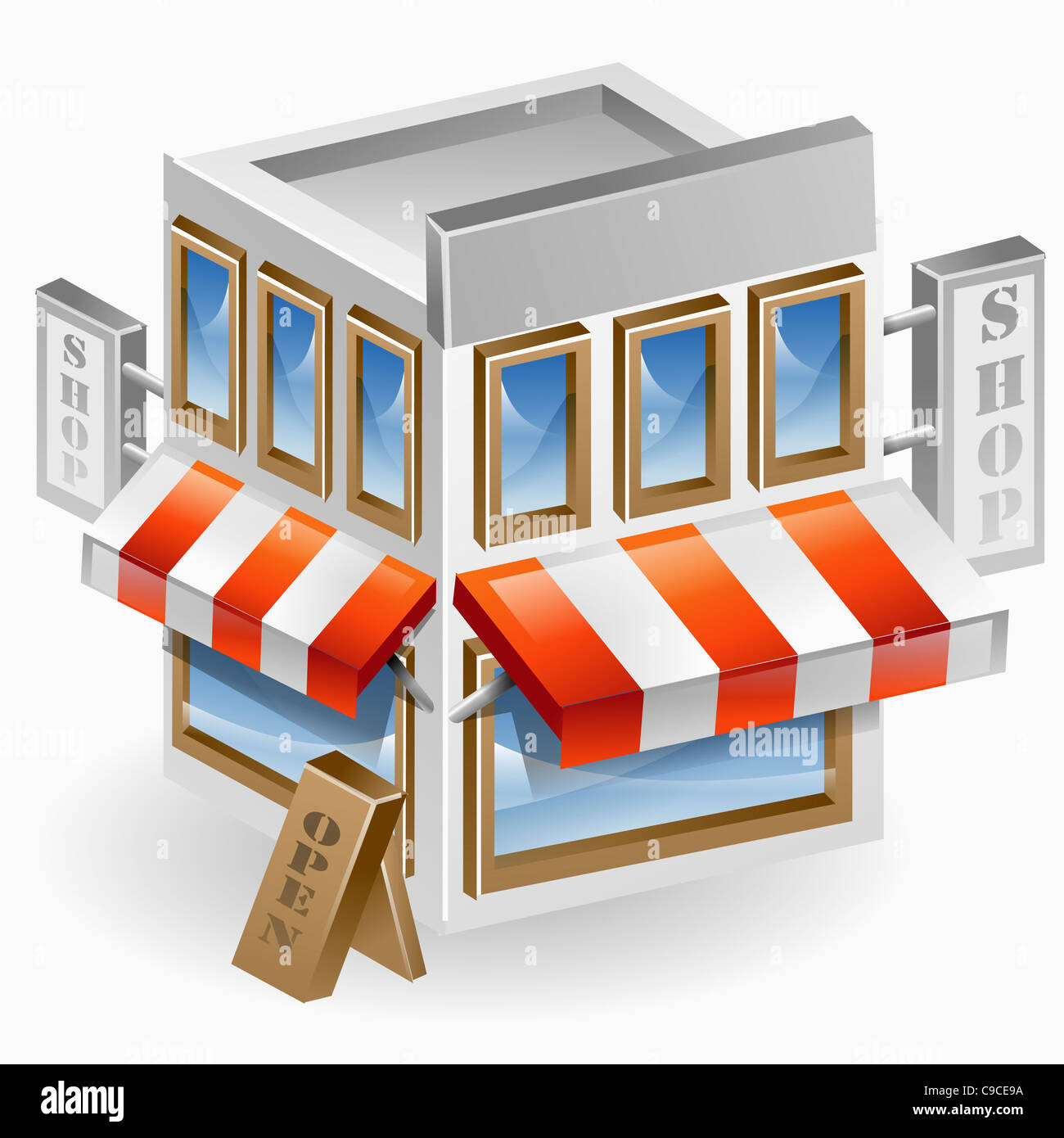 Shop with an open sign Stock Photo - Alamy