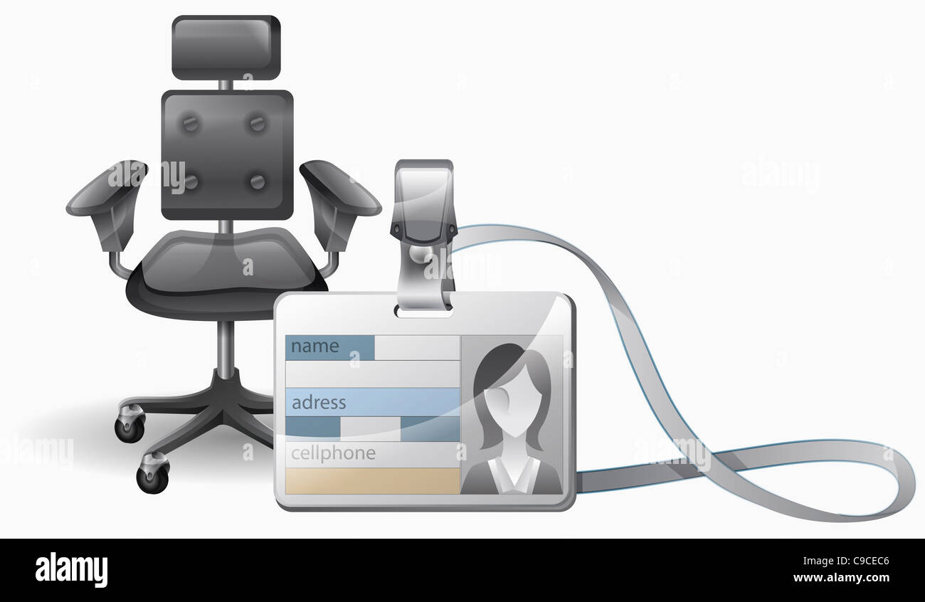 A name card and an office chair Stock Photo - Alamy