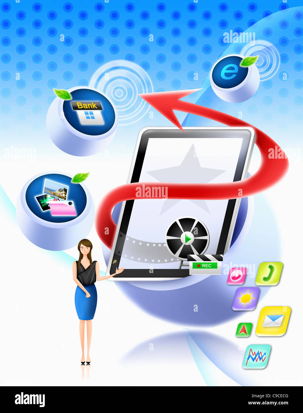 Functions of the smart phone Stock Photo - Alamy