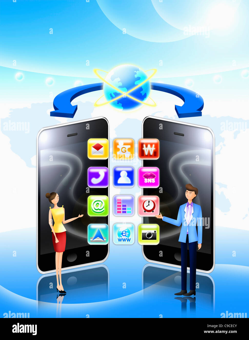 The internet connection functions of the smart phone Stock Photo - Alamy