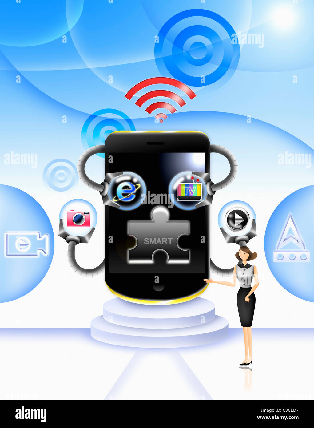 The internet connection functions of the smart phone Stock Photo - Alamy