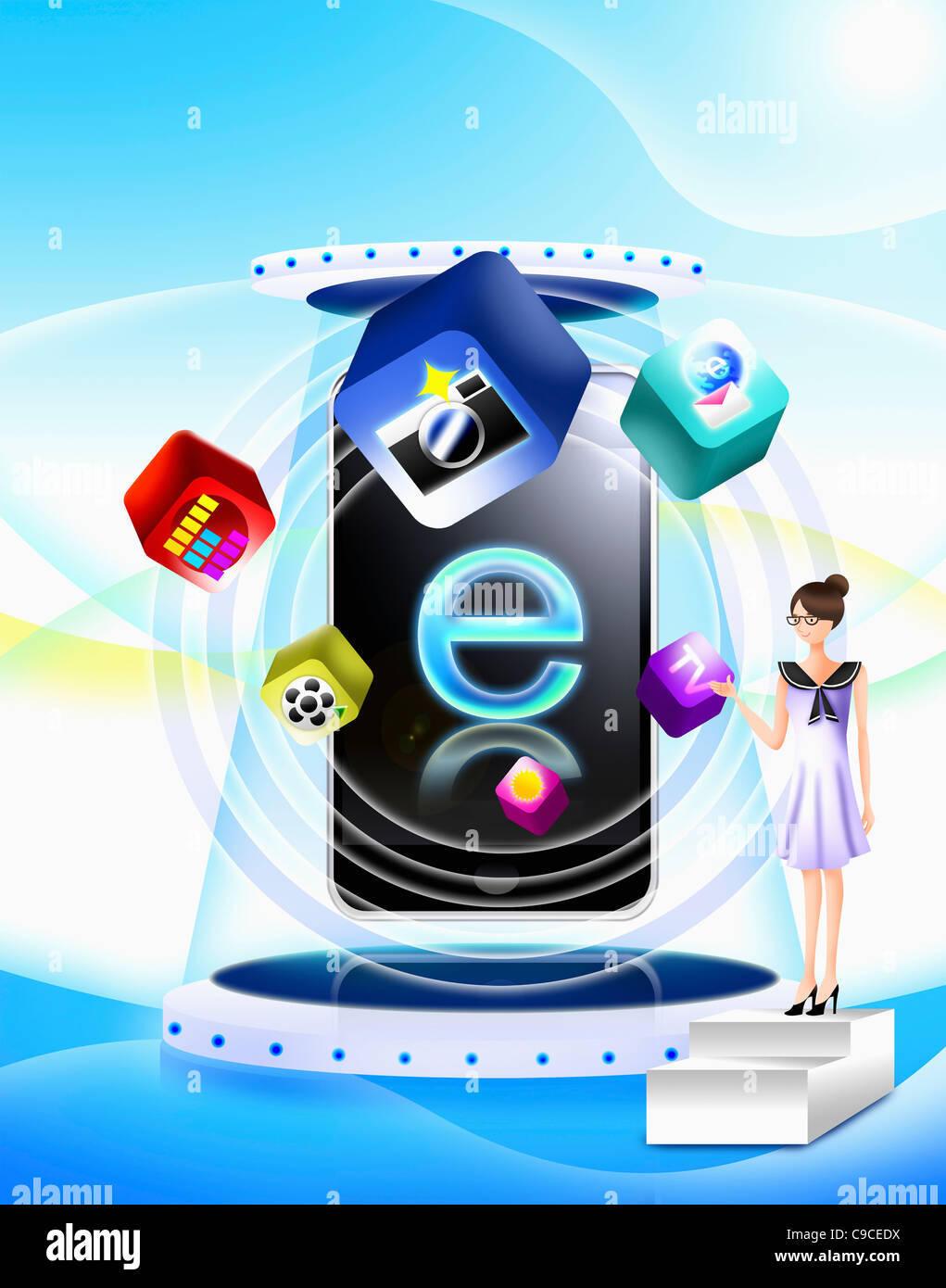 The internet connection functions of the smart phone Stock Photo - Alamy