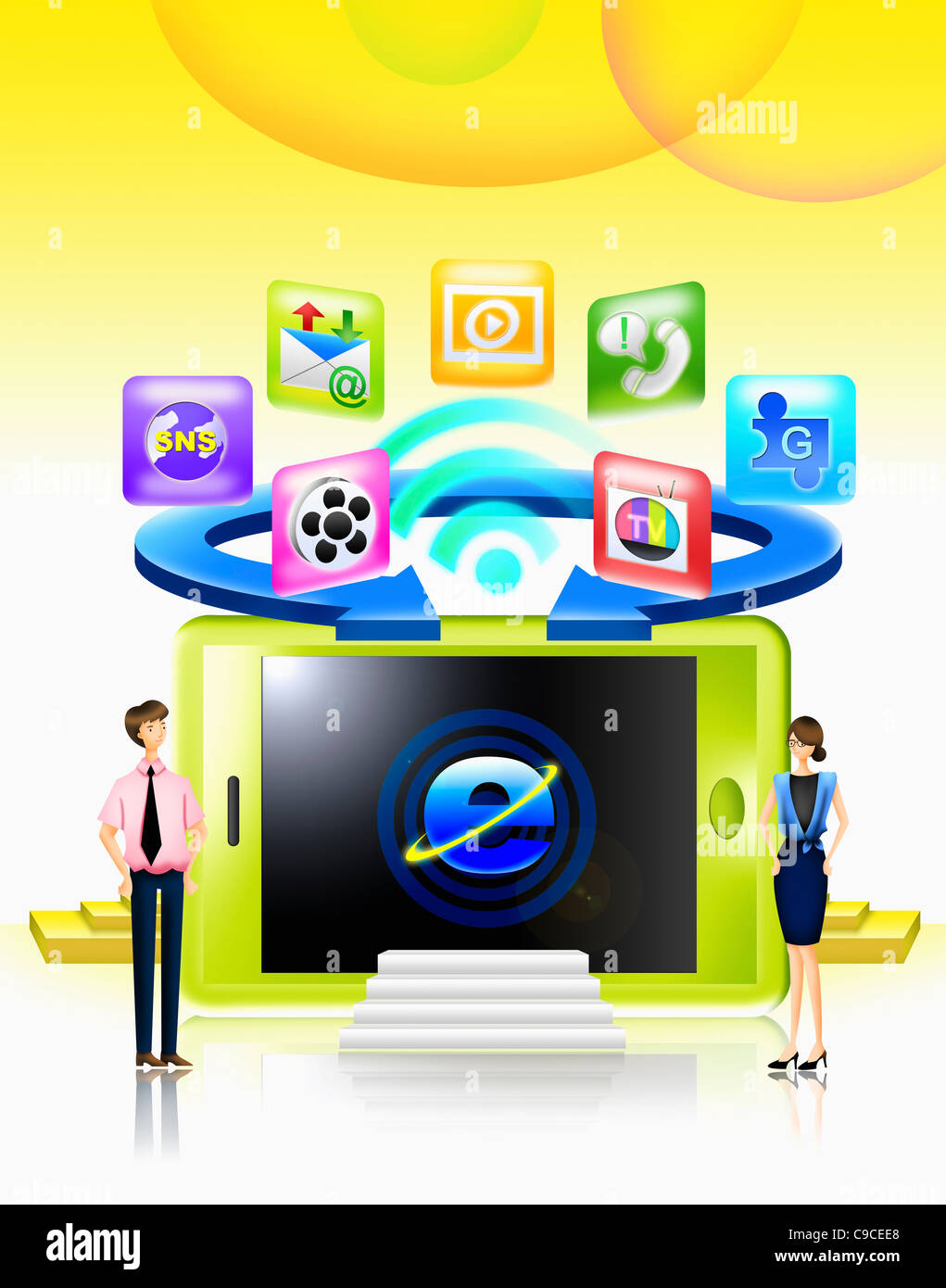 The internet connection functions of the smart phone Stock Photo - Alamy